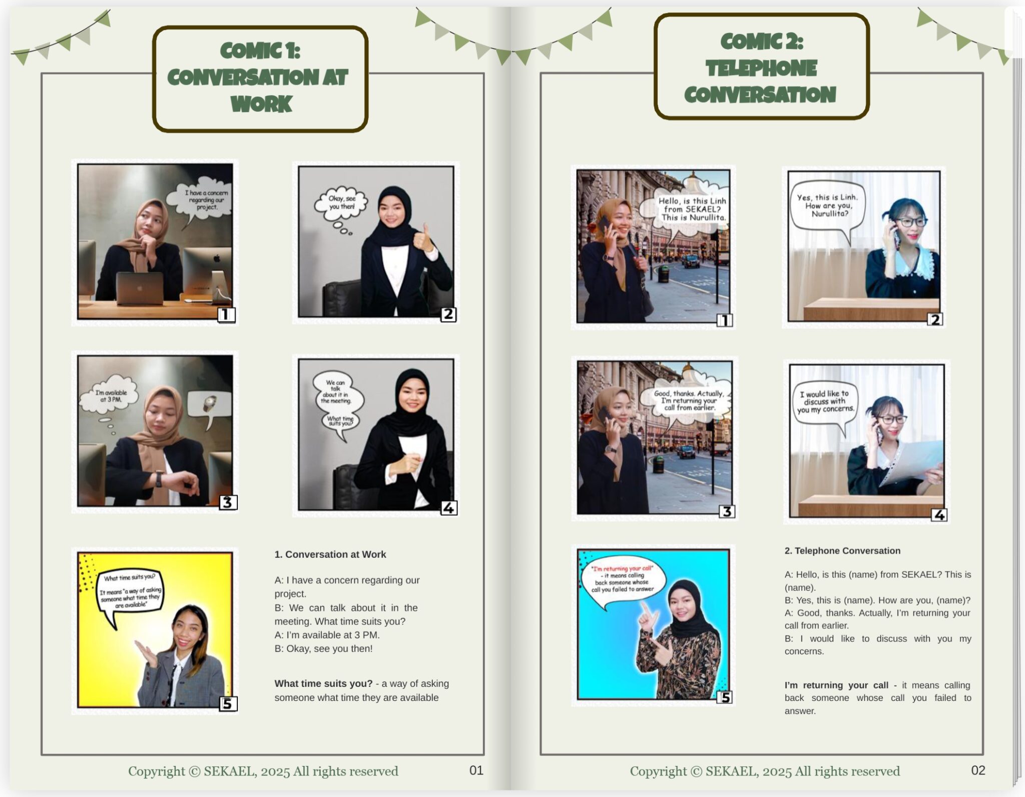 Sales Page - English Conversations in Comics kit - SEKAEL